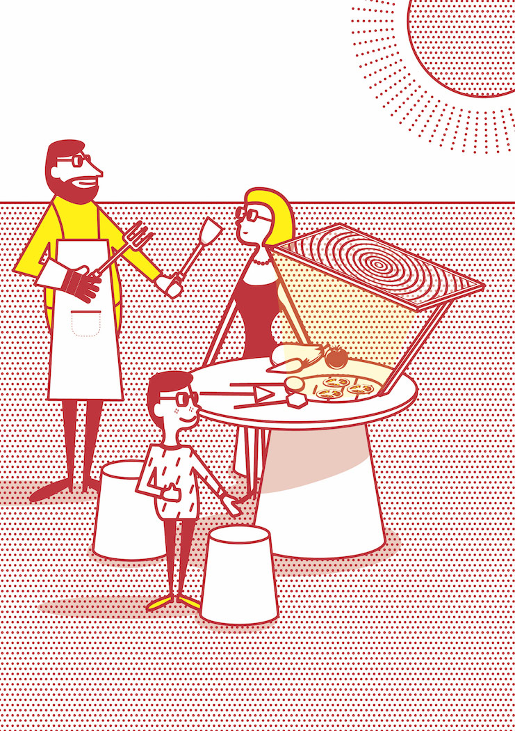 Solar Cooking: Fresnel lens Solar barbecue outdoor station